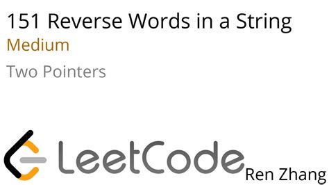 leetcode 151 reverse words in a string youtube
