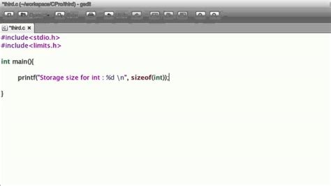 c programming 04 find storage size of int variable youtube