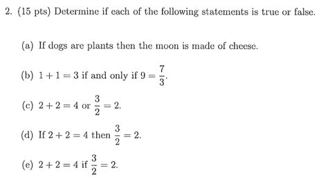 Solved 2 15 Pts Determine If Each Of The Following