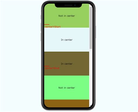 determine if a list item is in the center of your viewport