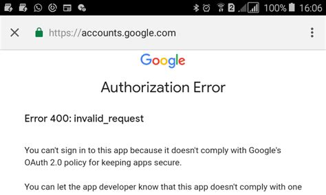 firebase how to resolve this oauth authorization error error 400