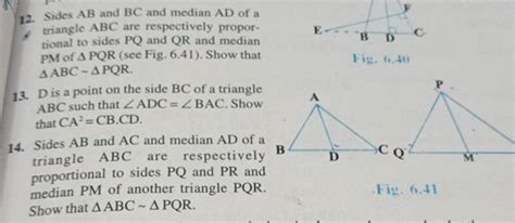 12 Sides Ab And Bc And Median Ad Of A Triangle Abc Are Respectively Prop