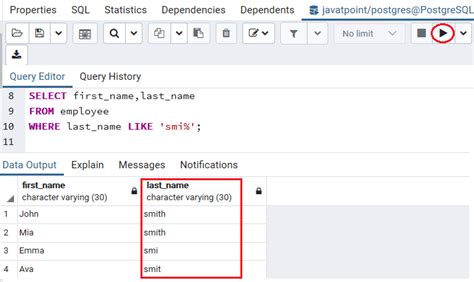 postgresql where clause javatpoint