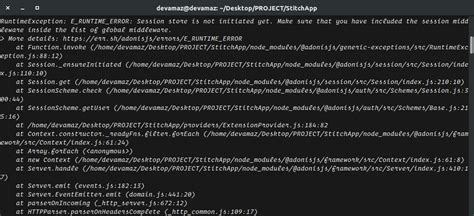 error runtimeexception e runtime error session store is not