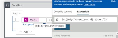 azure conversion from string to int from json response using logic