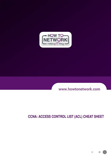 Ccna Acl Cheat Sheet Ccna 200 301 Ccna Access Control List Acl