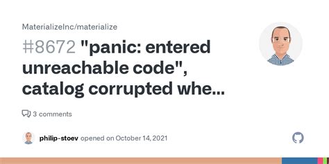 panic entered unreachable code catalog corrupted when creating a