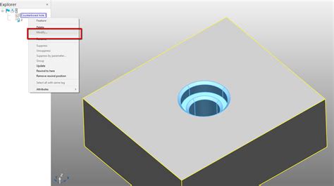 unable to modify lightweight solid hole feature in powershape
