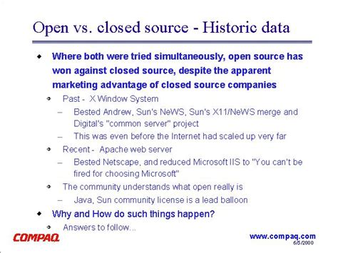 open vs closed source historic data