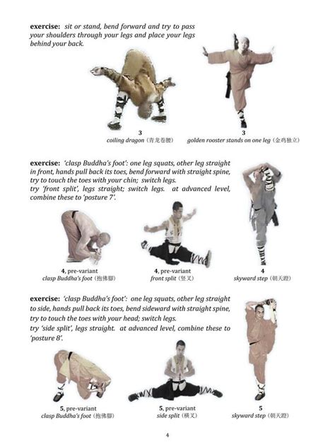 Shaolin Kung Fu Training Schedule And Body Training Exercises Including