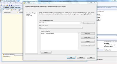 sql server informix connection is success but not able