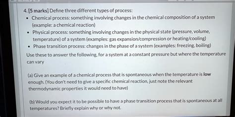Solved 4 [5 Marks] Define Three Different Types Of Process Chemical