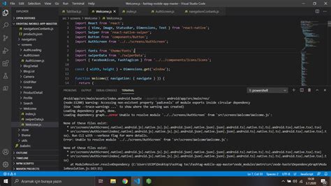 react native unable to resolve module ` screens authscreen` from