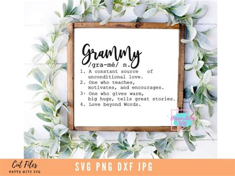 Grammy Svg Grandma Svg Nana Meaning Svg Grandma Definition Etsy France