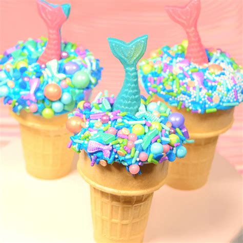 How To Make Mermaid Ice Cream Cone Cupcakes The Tiptoe Fairy