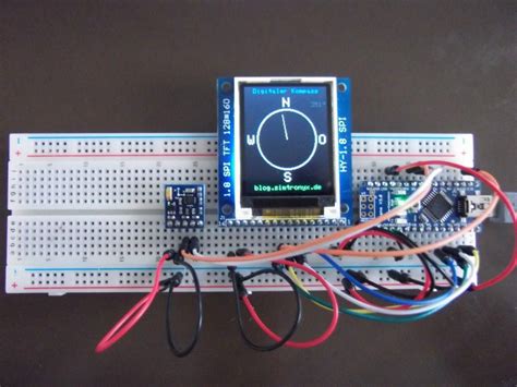 digitaler kompass hmc5883l gy 271 tft hy 1 8 und ein