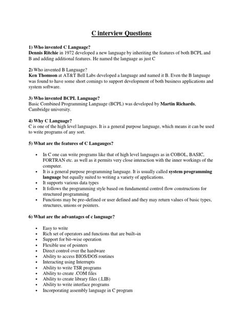 c and c interview questions class computer programming