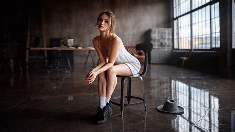 Crossed Legs Wallhere Wallpaper Model Brunette T Shirt Sunglasses
