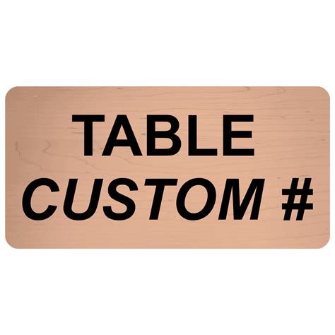 Table [custom Number] Engraved Sign Egre 16828 Blkoncshw Catering