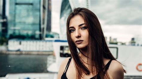 1920x1280 Katya Clover Blue Eyes Brunette Woman Depth Of Field