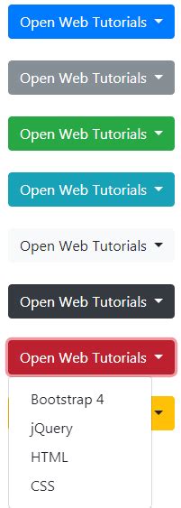 bootstrap 4 dropdown menu 14 examples with code