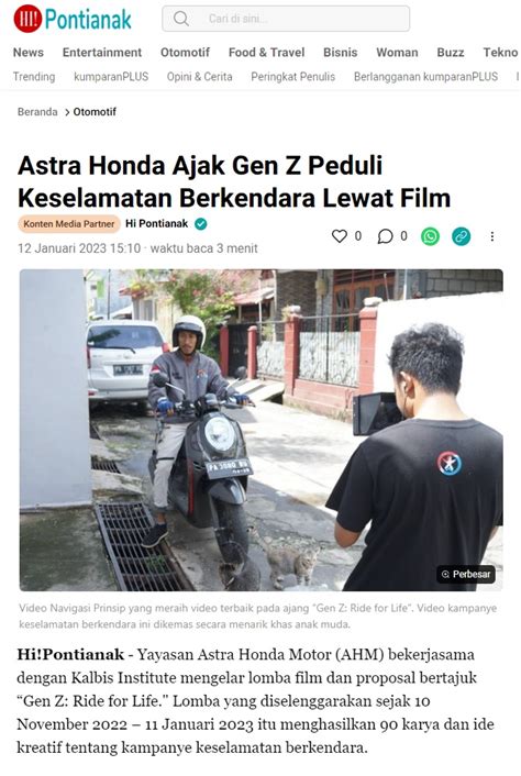 Astra Honda Ajak Gen Z Peduli Keselamatan Berkendara Lewat Film Astra