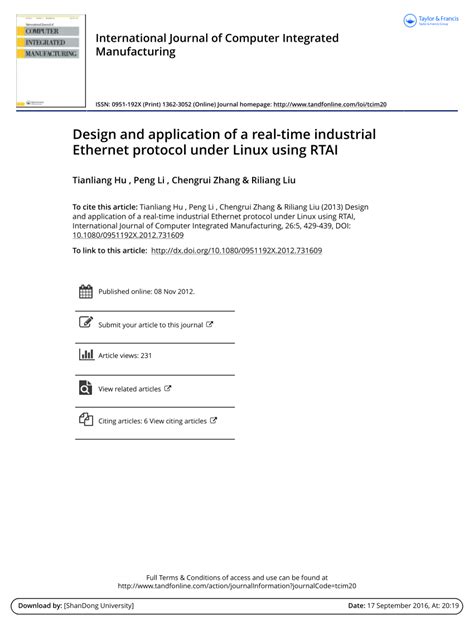 pdf design and application of a real time industrial ethernet