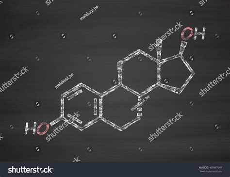 Estradiol Estrogen Female Sex Hormone Molecule Stock Illustration