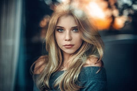 Wallpaper Face Women Model Blonde Depth Of Field Long Hair Bare