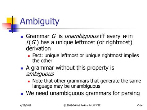 Parsing And Context Free Grammars Hal Perkins Summer Ppt Download