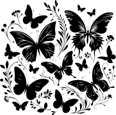 Premium Vector Flying Butterfly Silhouettes Butterflies Silhouette Set