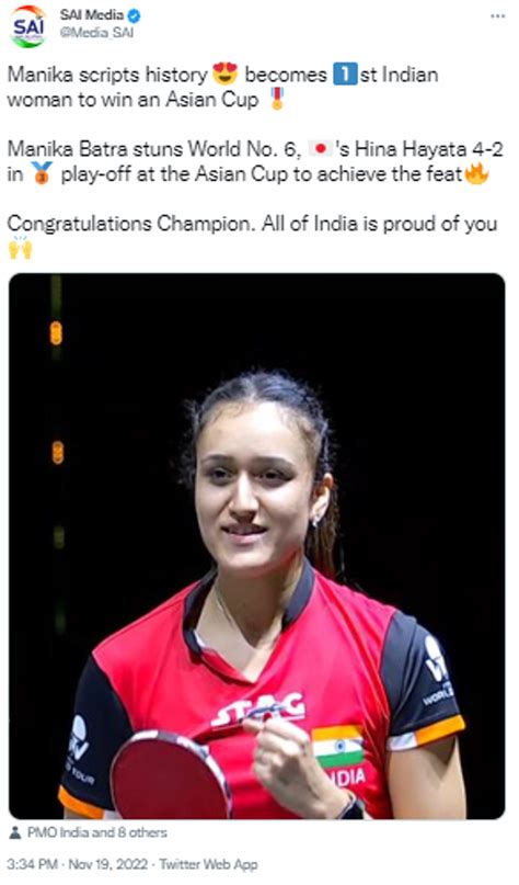 Manika Batra Makes History Becoming First Indian Woman To Win Bronze At