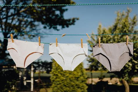 Feminine Underwear Drying On Rope With Clothespins On Fresh Air · Free