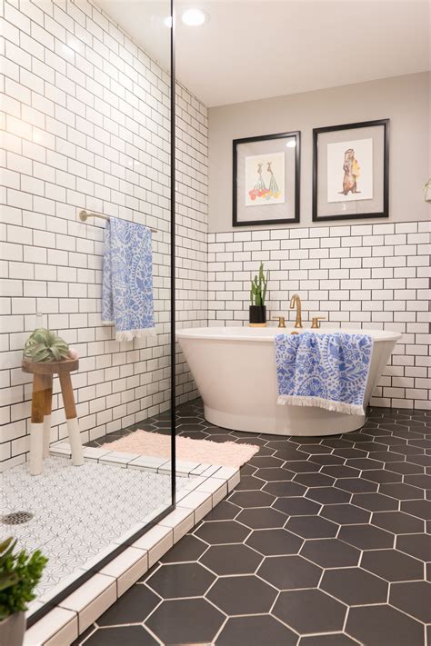 17 Black Tile Floor Bathroom Inspirations Dhomish