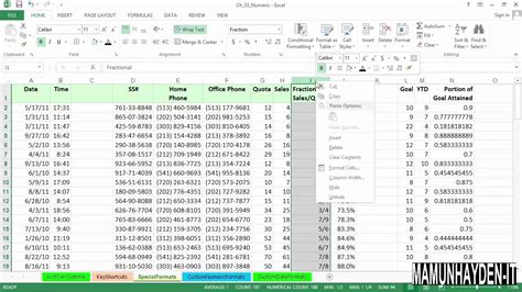 microsoft excel tutorial setting special formats for dates times