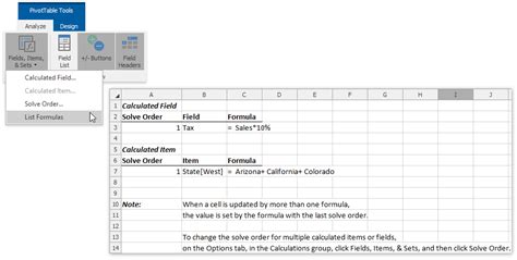 pivot table formulas can only refer to items in the same field