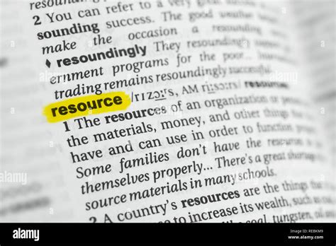 Highlighted English Word Resource And Its Definition At The