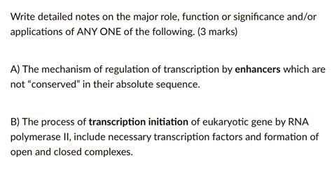 Solved Write Detailed Notes On The Major Role Function Or