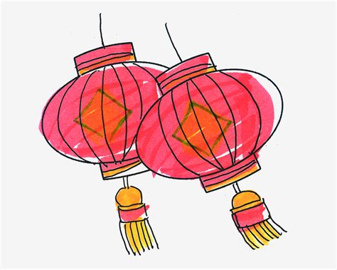 春节灯笼简笔画画法图片步骤（跟富兰克学画画全集） 有点网 好手艺