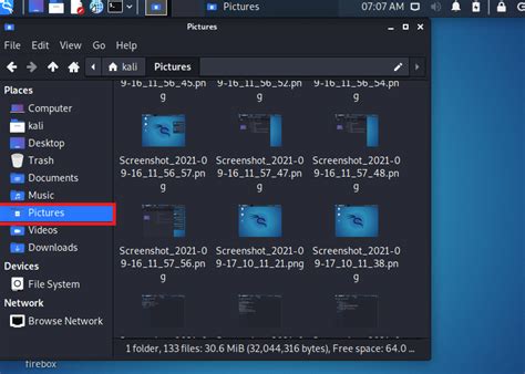how to take screenshot in kali linux javatpoint