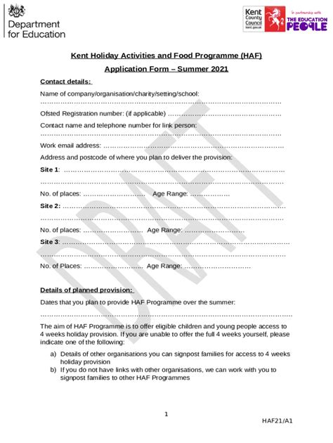 Haf Application Doc Template Pdffiller