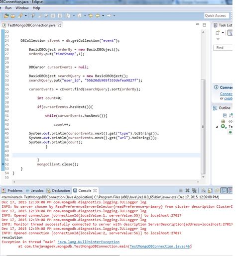 using mongodb with java stack overflow