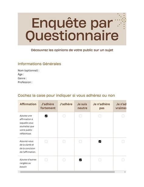 Questionnaire Modèles Gratuits à Personnaliser Canva