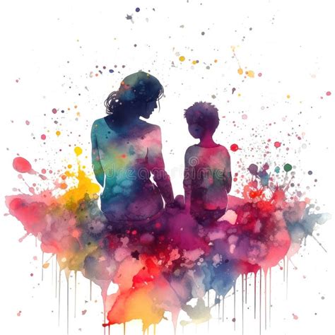 A Mother Daughter Bond A Beautiful Watercolor Art Piece Featuring