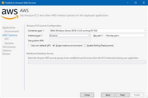 deploying an asp core application to amazon web