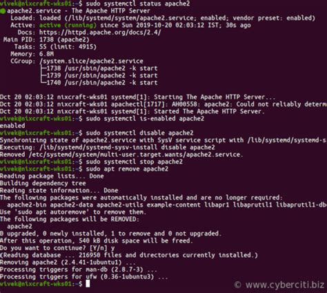 how do i stop apache from starting on linux nixcraft