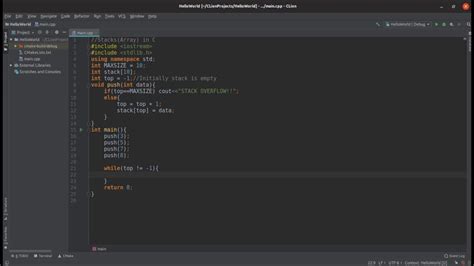 stacks in c arrays youtube