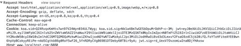 ajax cookie is undefined in koa express request stack overflow