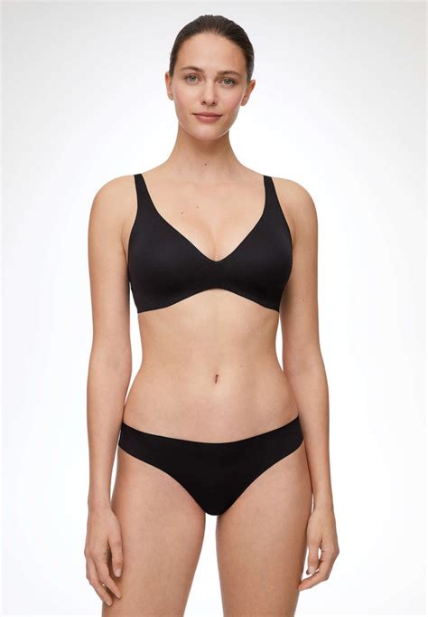 Oysho Invisible Laser Cut Halter Style Sutien Triunghi Black Negru