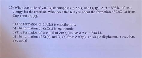 Solved 11 Given The Following Thermochemical Equations
